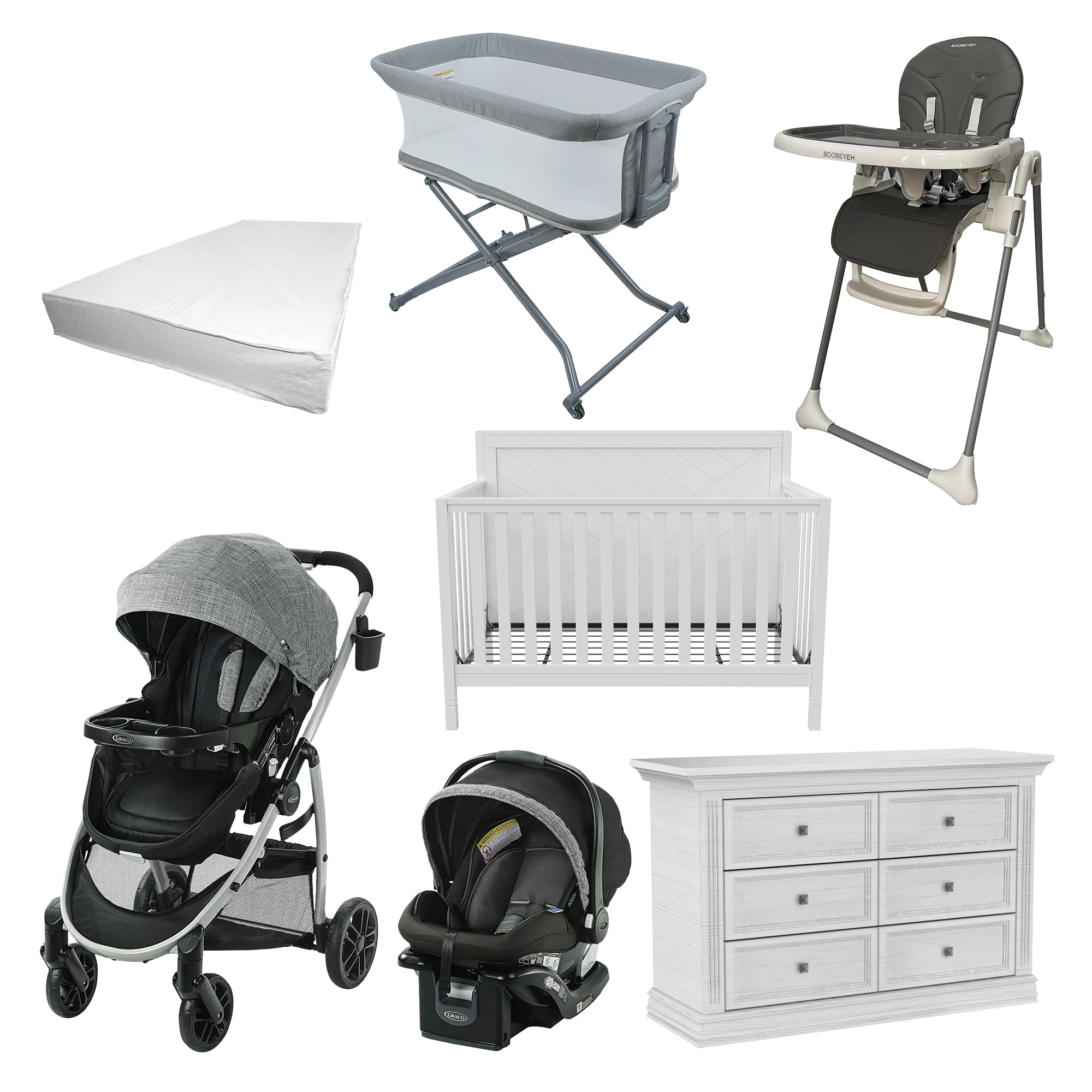 Complete Baby Room Kit: Stroller, Convertible Crib,