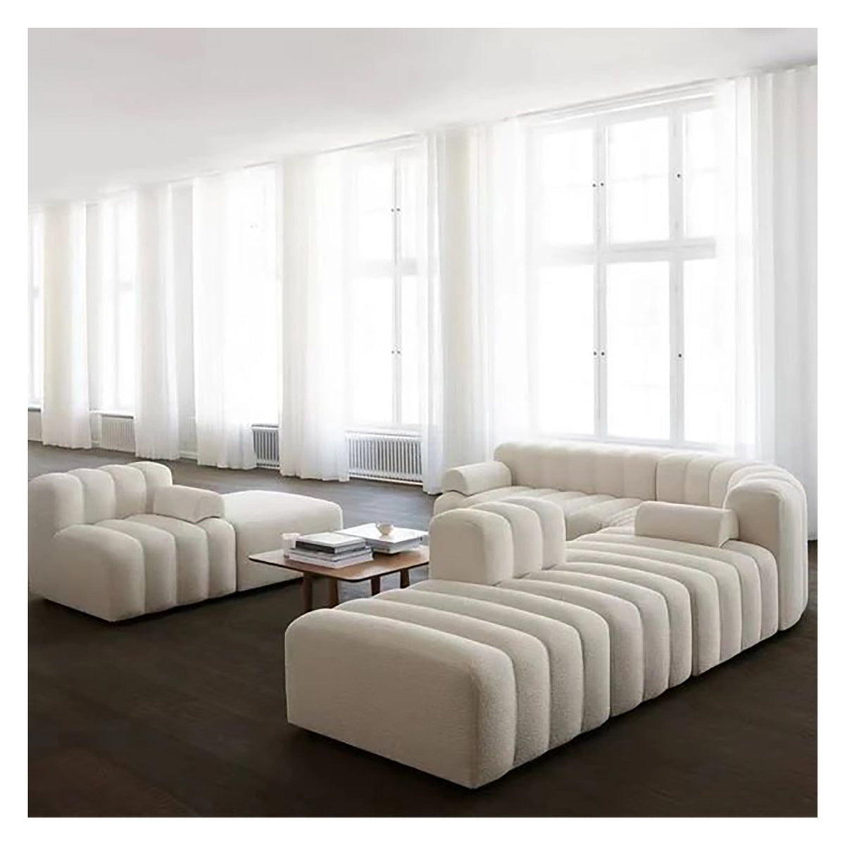Harmony luxury modular sectional in boucle fabric ...